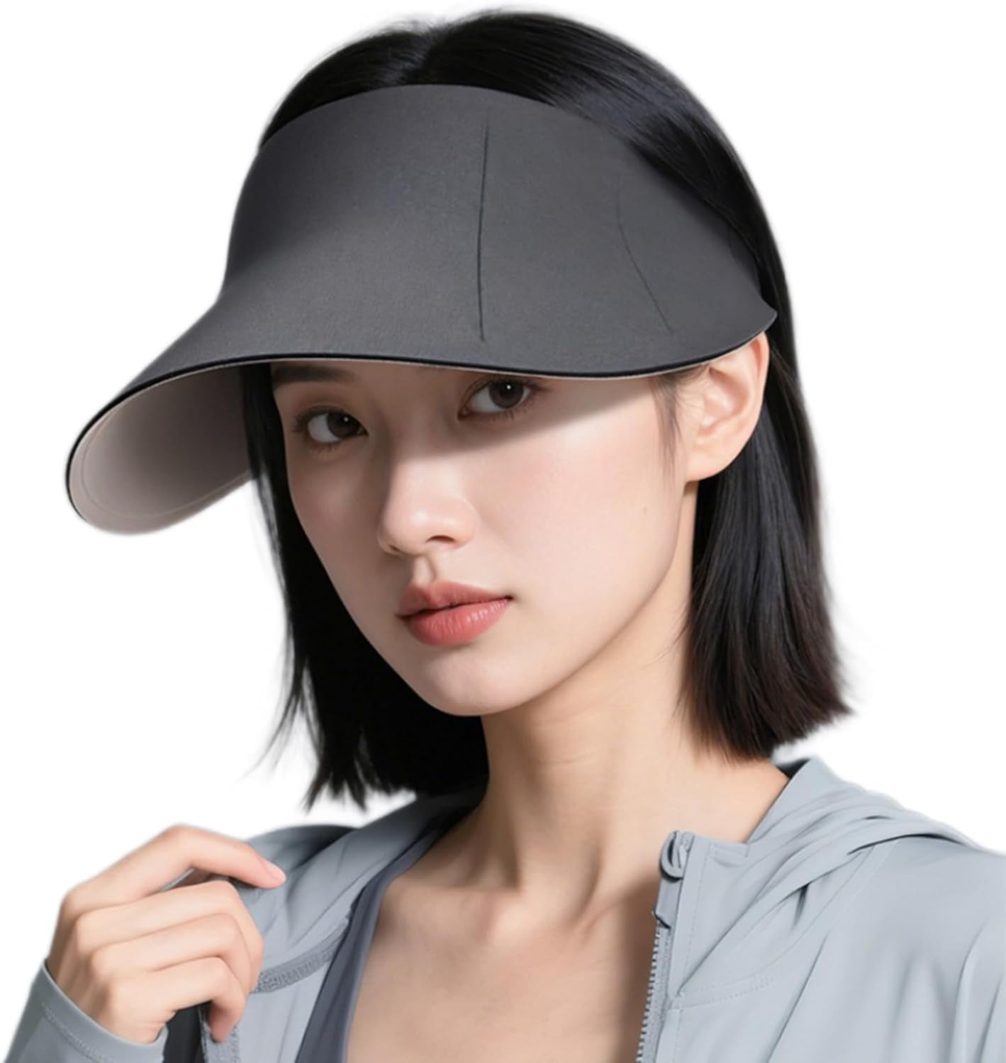 63g ONLY Ultra-Lightweight Foldable Sun Visor Hat, Two Sides Wearing, Wide Brim UV Blocks ...