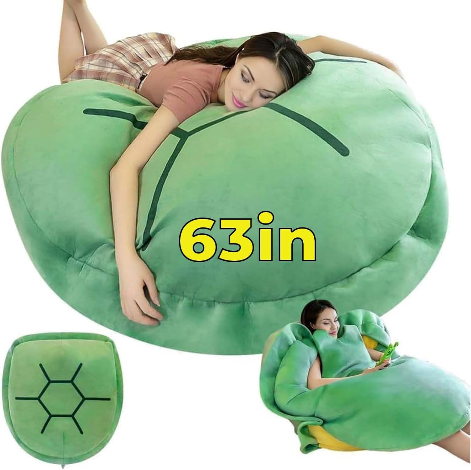 63in Multifunctional Giant Wearable Turtle Shell Pillow, Adult Wearable ...