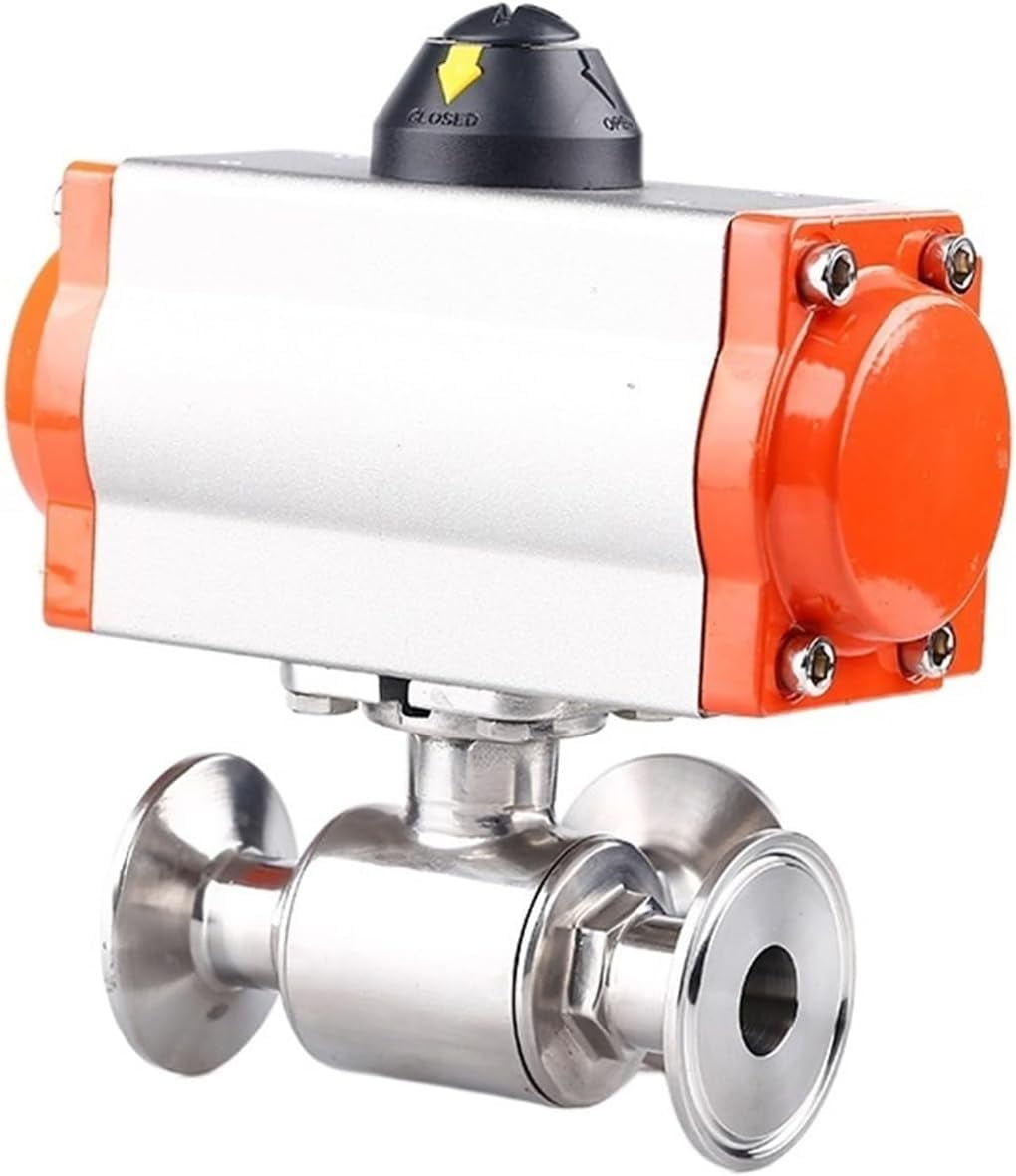63mm 3 Way Stainless Steel Sanitary Pneumatic Ball Valve Tri Clamp ...
