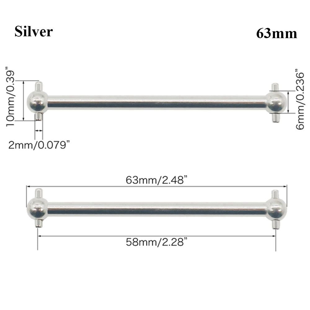 63mm 70mm 77mm Overall Length 61mm Steel Metal Remote Control Car RC ...
