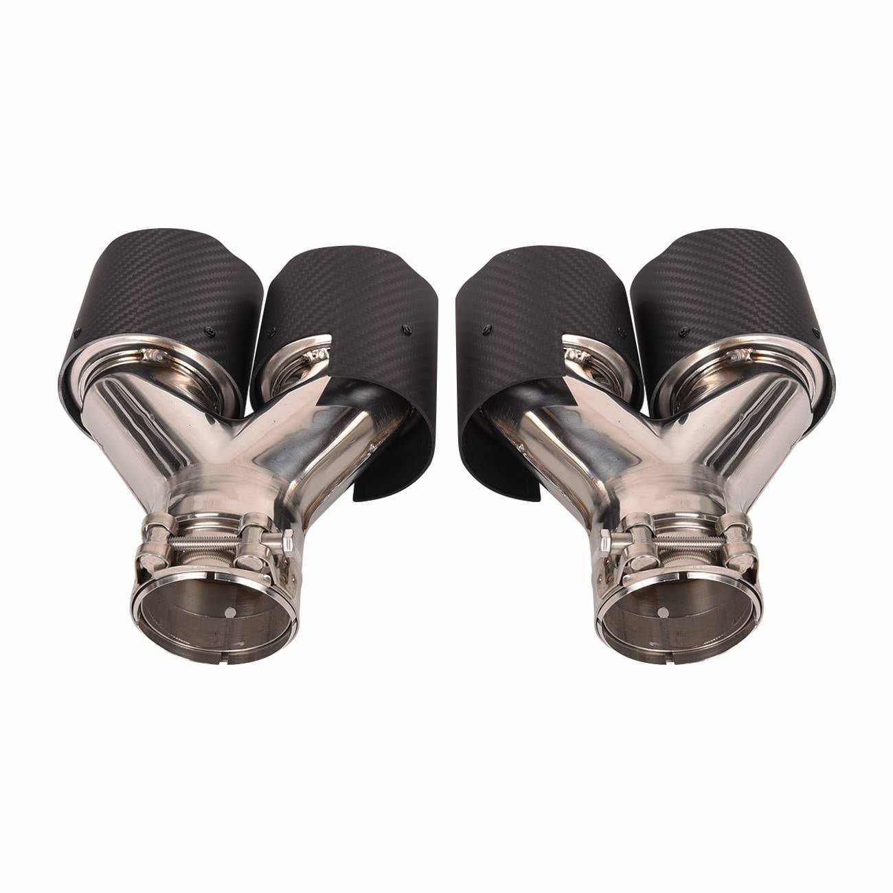 63mm Inlet 89mm Outlet Car Truck Universal Dual Exhaust Pipe Tail ...