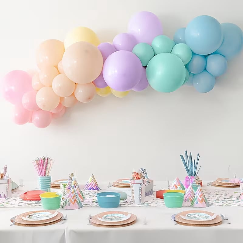 63pcs Macaron Balloon Garland Set - Colorful Party Decor for Weddings ...