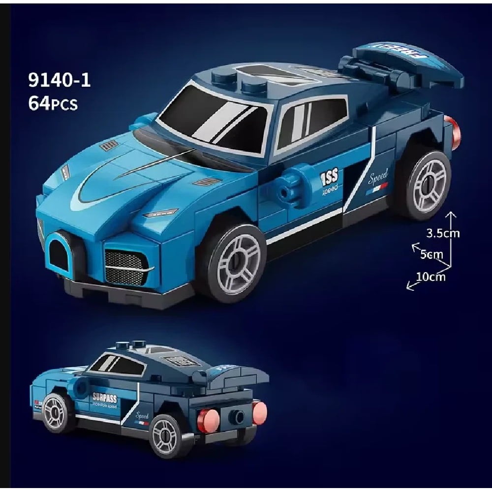 63pcs Pull-Back Race Car Building Blocks - STEM Educational Model Kit ...