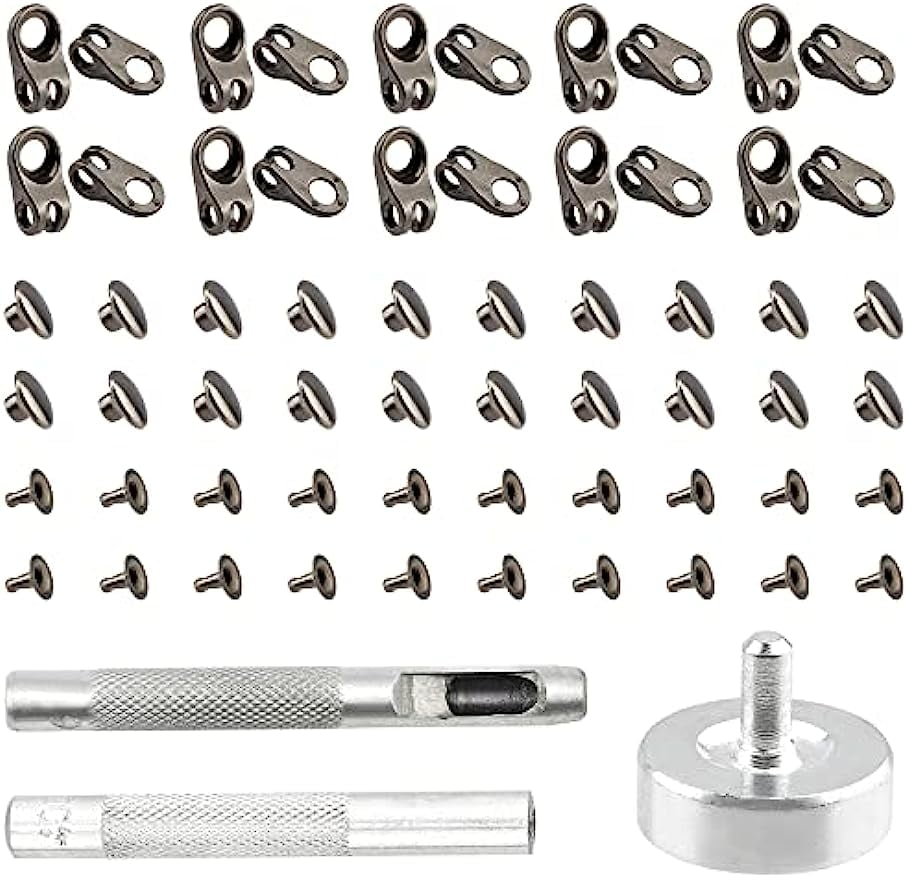 63pcs Shoe Boot Hooks Eyelet Buckle Lace Hooks Installation Tool Lace ...