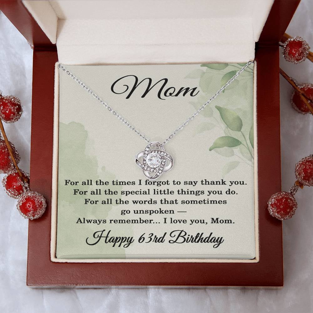 63rd Birthday Gifts for Mom - 63rd Birthday Necklace for Mom - Happy ...