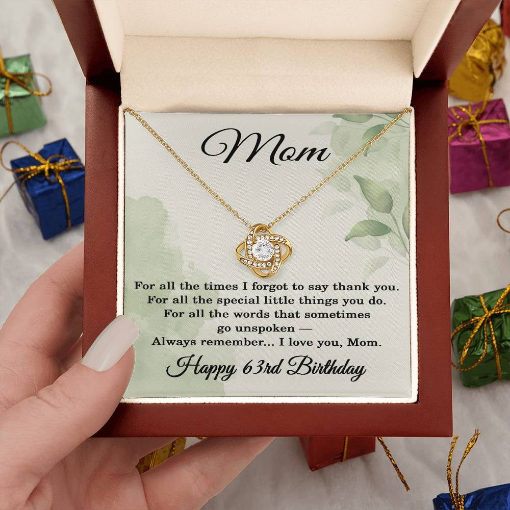 63rd Birthday Gifts for Mom - 63rd Birthday Necklace for Mom - Happy ...