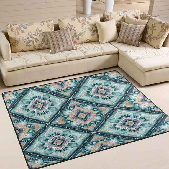 63x48in Area Rug Machine Washable Floor Mats Skid-Resistant Backing ...