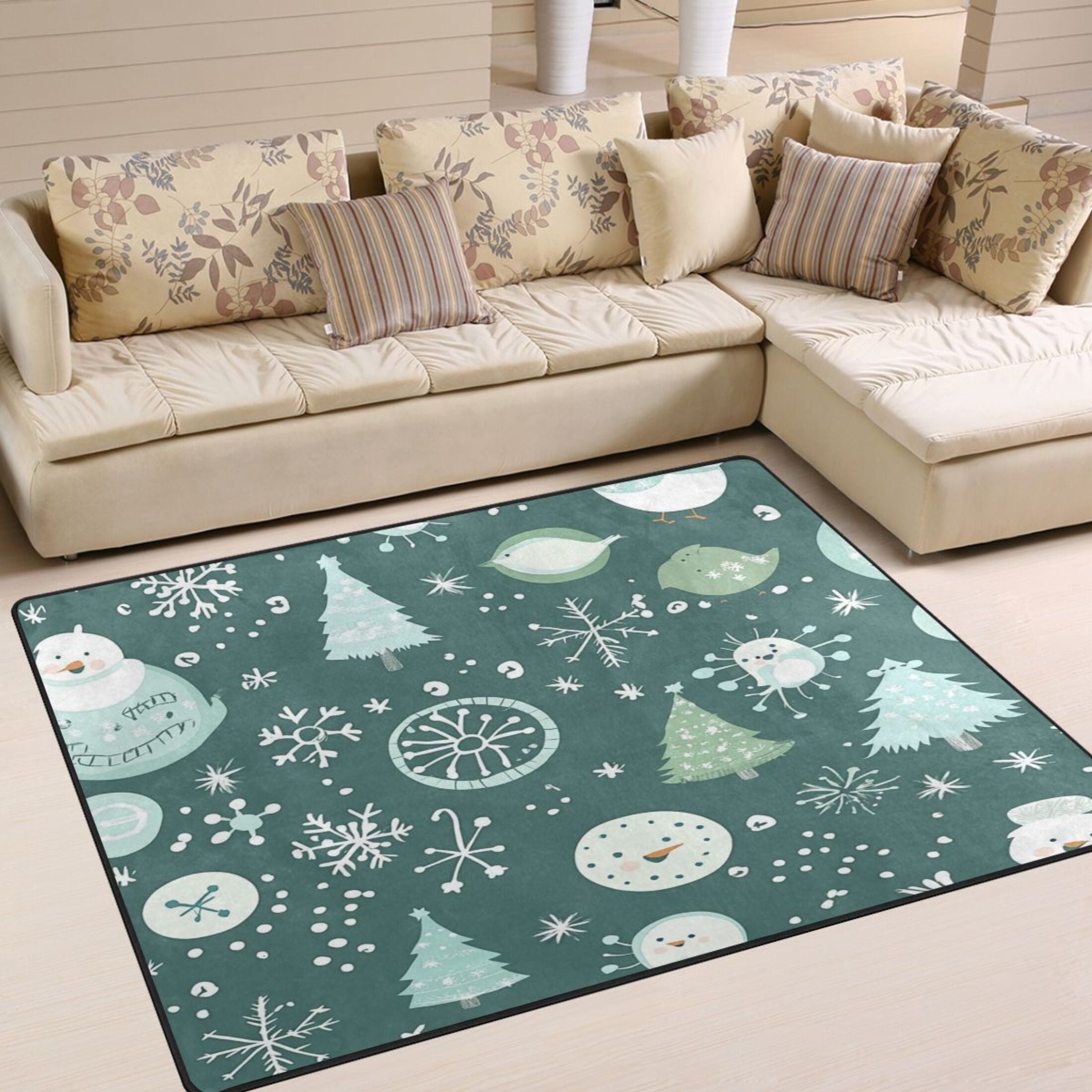 63x48in Area Rug for Living Room Non-Slip Carpet Soft and Washable ...