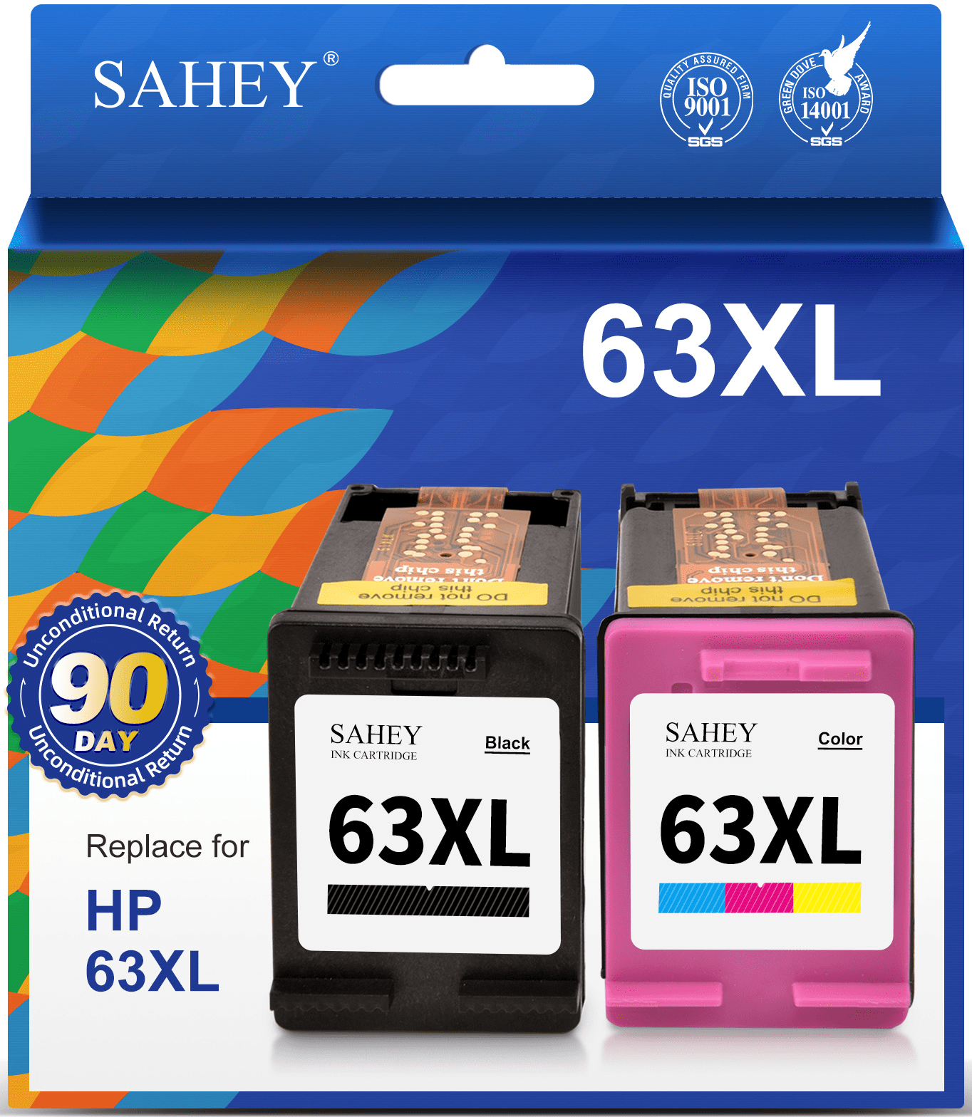 SAHEY 63XL Ink Cartridge Pack for HP Deskjet & Officejet Series, Envy ...