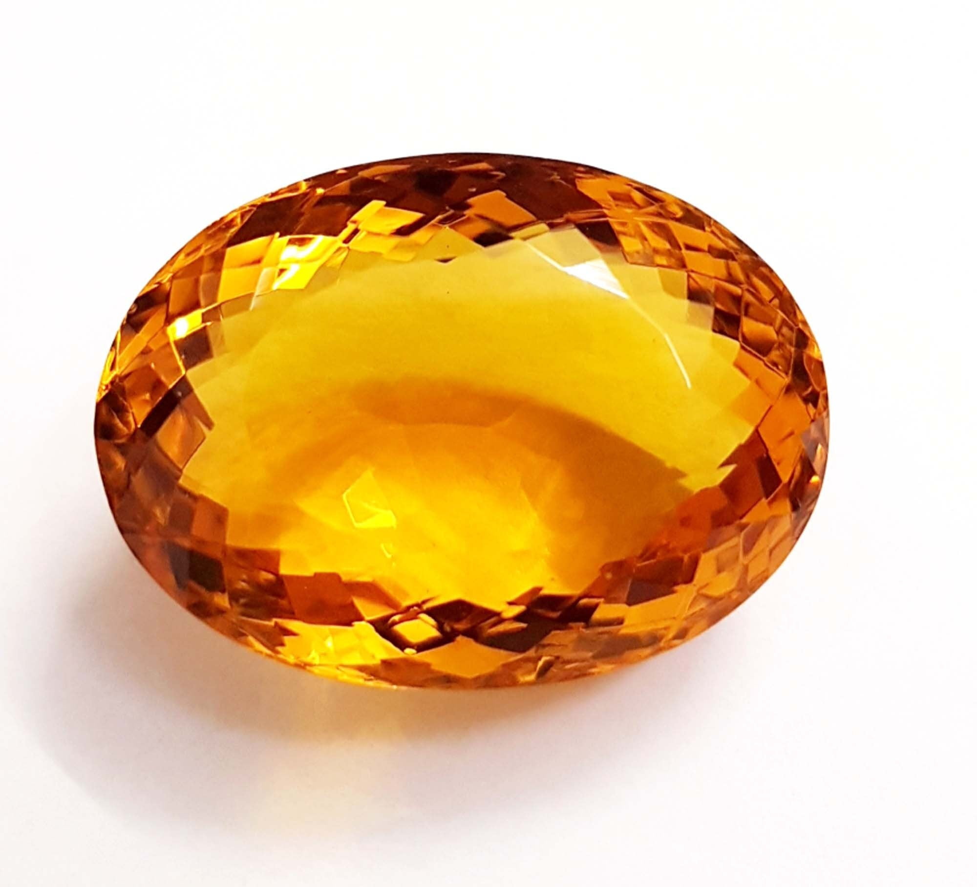 64.30 Carat Golden Shiny Oval Shape Yellow Citrine Loose Gemstone For ...