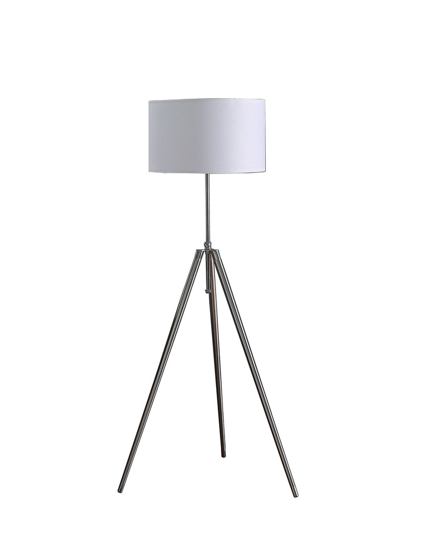 64" - 47" In -Century Adjustable Tripod /Silver Metal Floor Lamp Silver ...