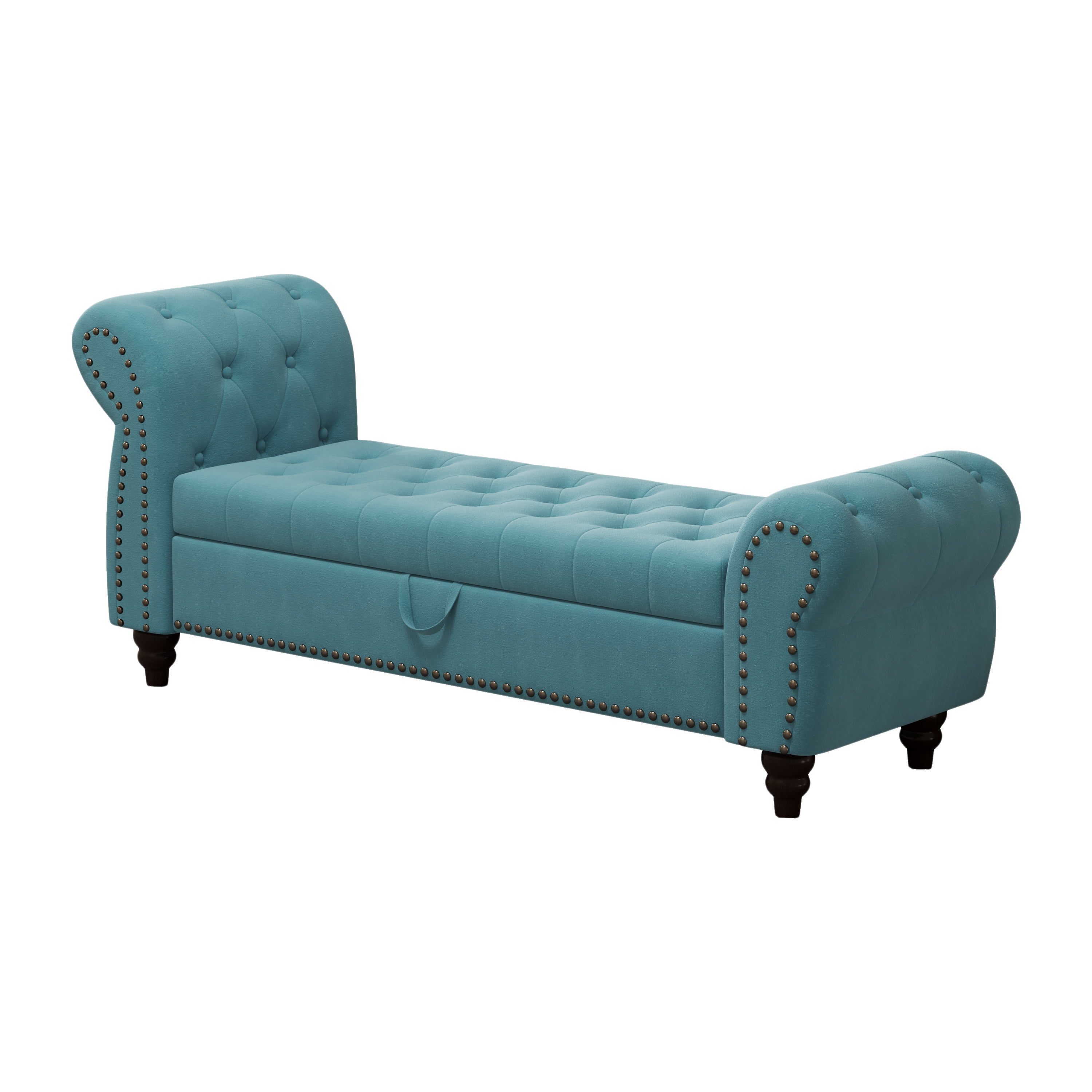 Bedroom Stool 64.5" Bed Bench for Bed Room Nails Tufted Chaise of ...