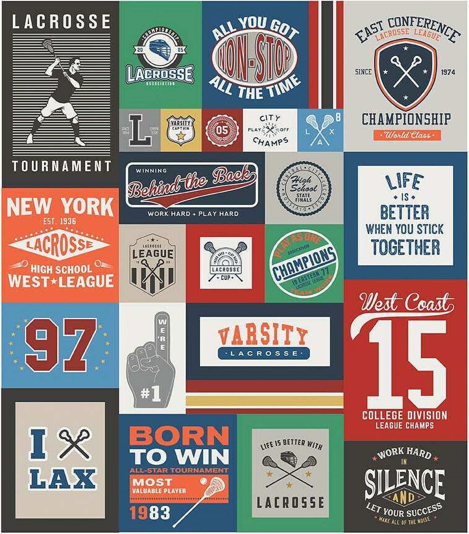 64.5" X 56" Panel Lacrosse Patch Quotes Squares Blocks Sports Varsity ...