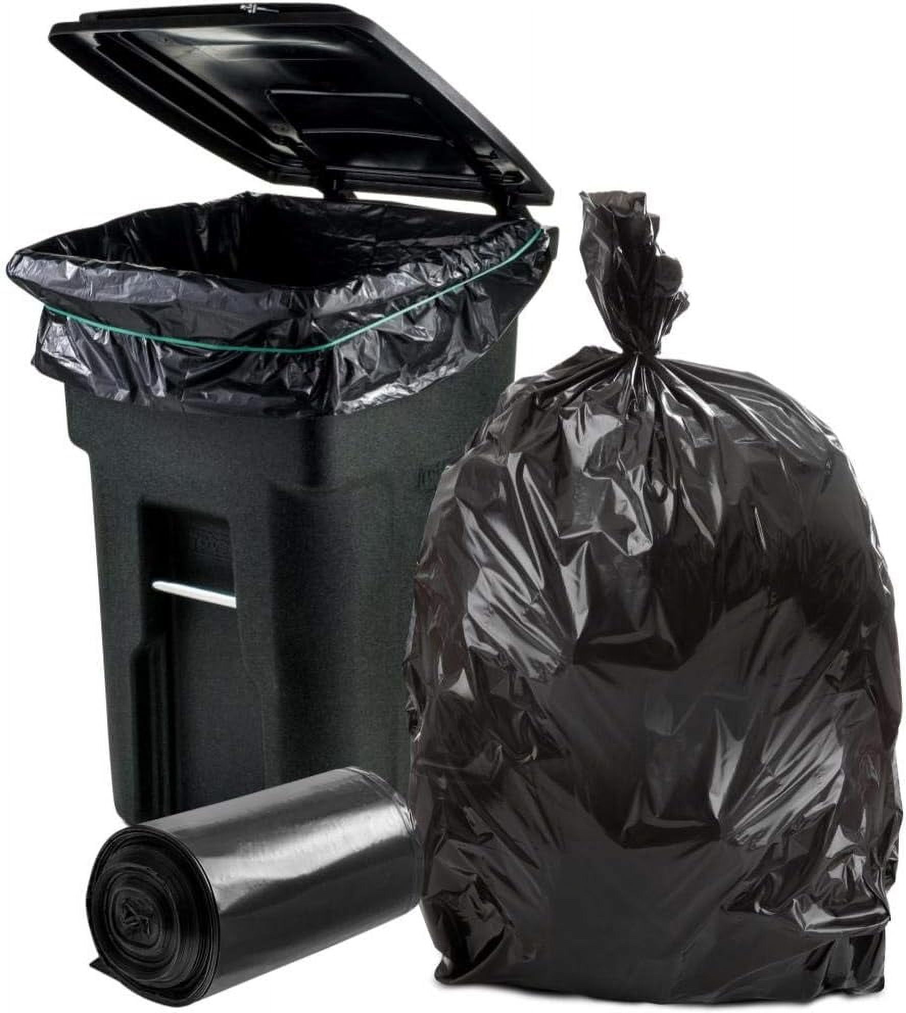 64-65 Gallon Black Trash Bags, Heavy Duty Toter Can Liners, Tear & Leak ...
