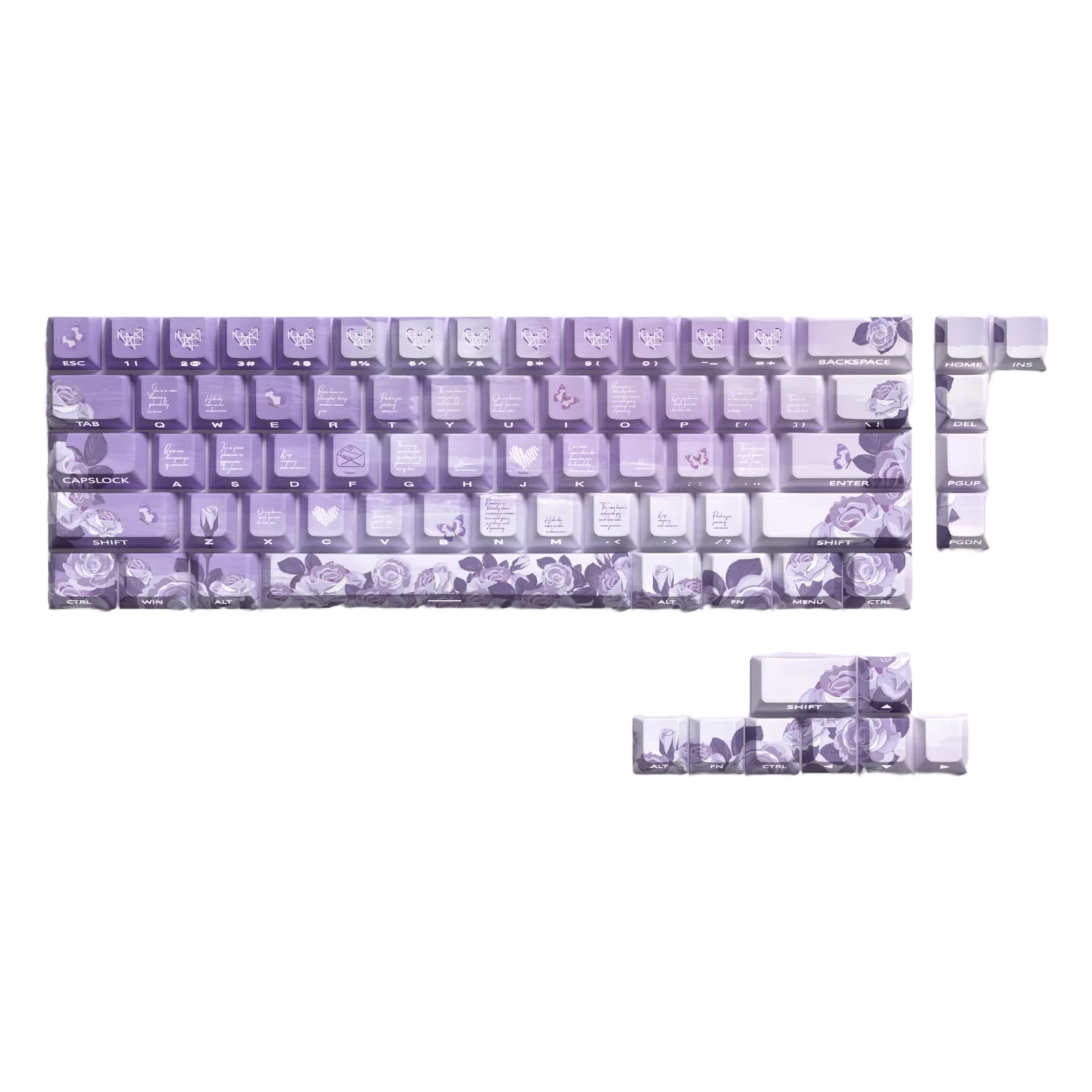 64/74 Original Profile Side Print Keycaps Backlit Dye Subbed Keycap ...