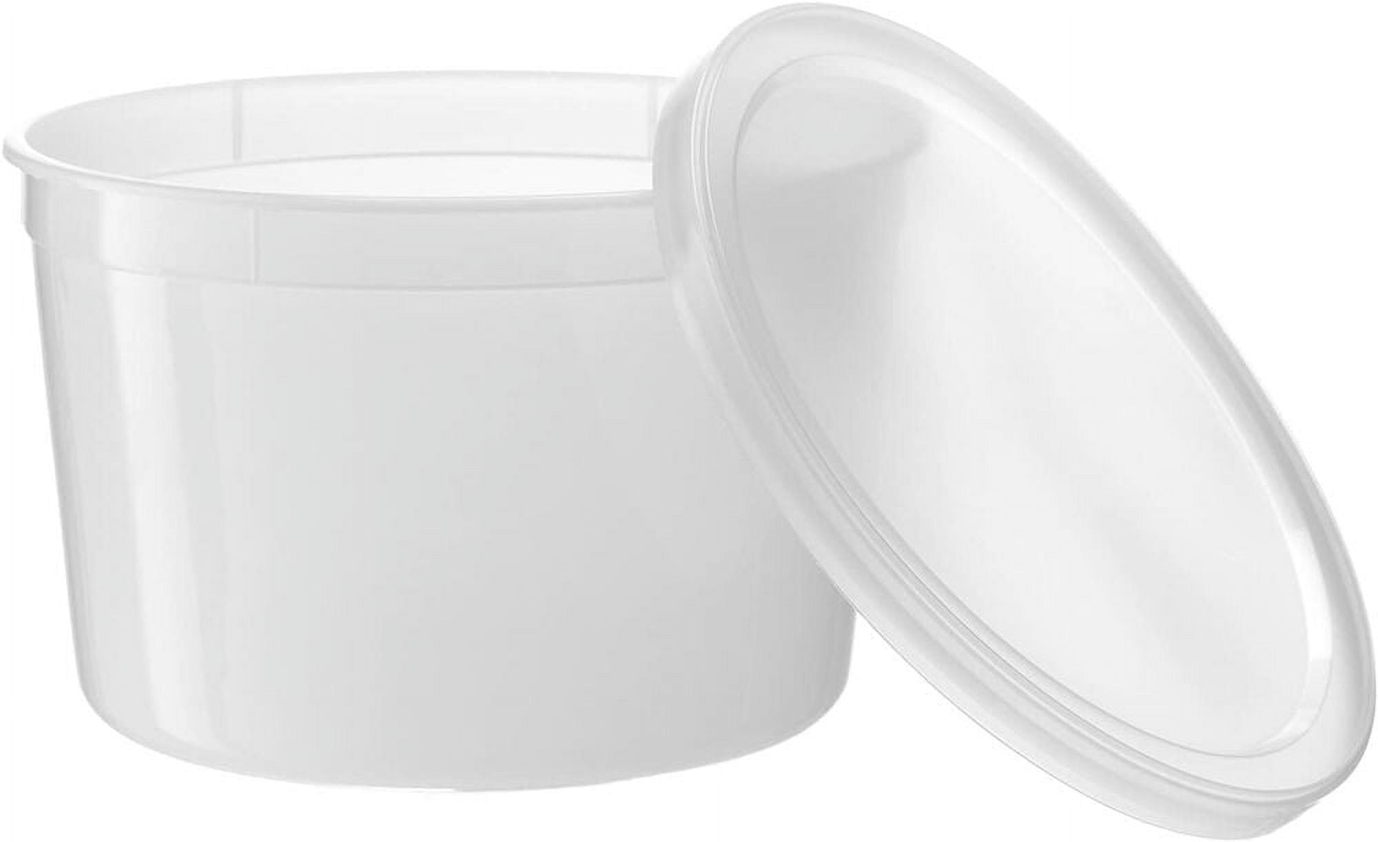 64 & 86 Oz Big Plastic Deli Food Storage Containers Lids Soup Freezer ...