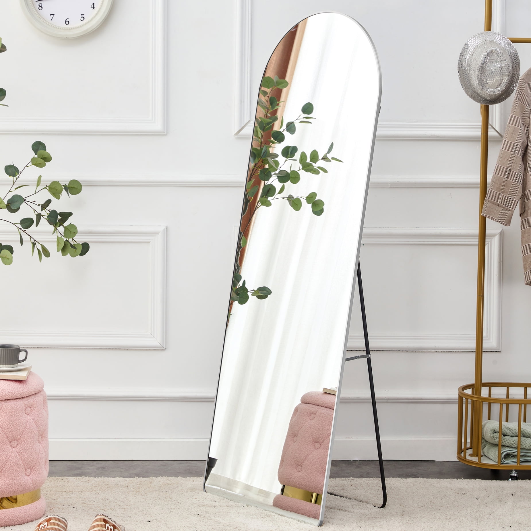 64.9''x23.2''Arched Full Length Mirror, Full Body Floor Mirror Standing ...