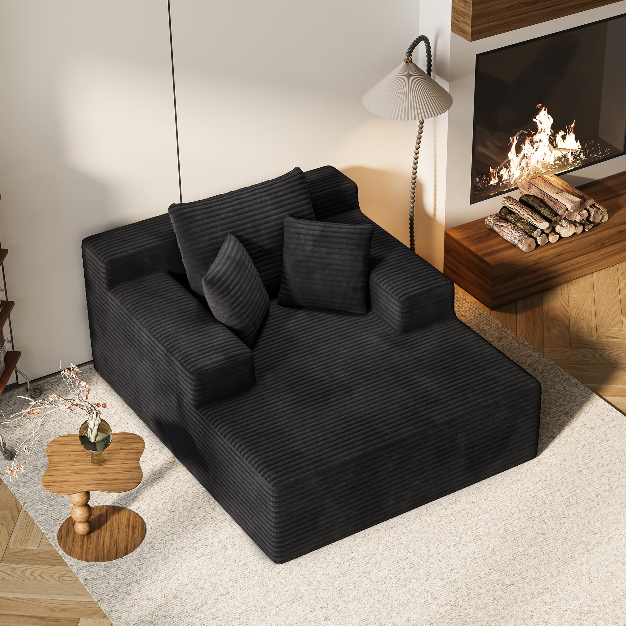 64.96-inch Indoor Recliner, Extra Large Upholstered Sofa Bed, Modern ...