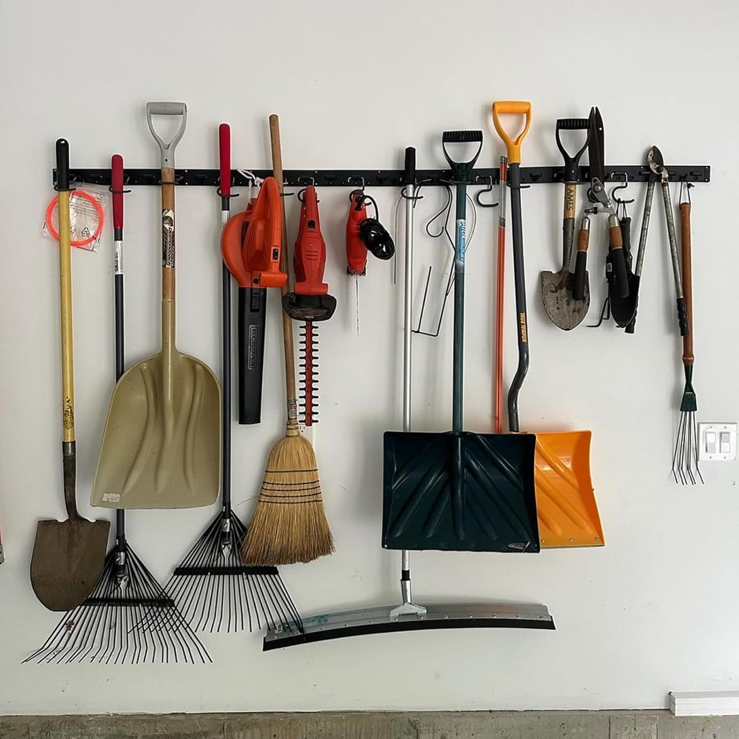 64'' Adjustable Garden Tool Org, Garage Storage System with Hooks, Wall ...