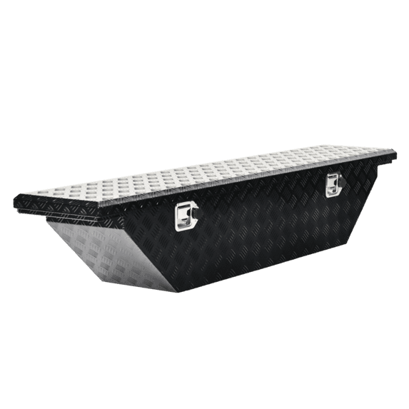 64" Aluminum Heavy Duty Low Profile Angled Truck Tool Box w/ Rigid Core ...