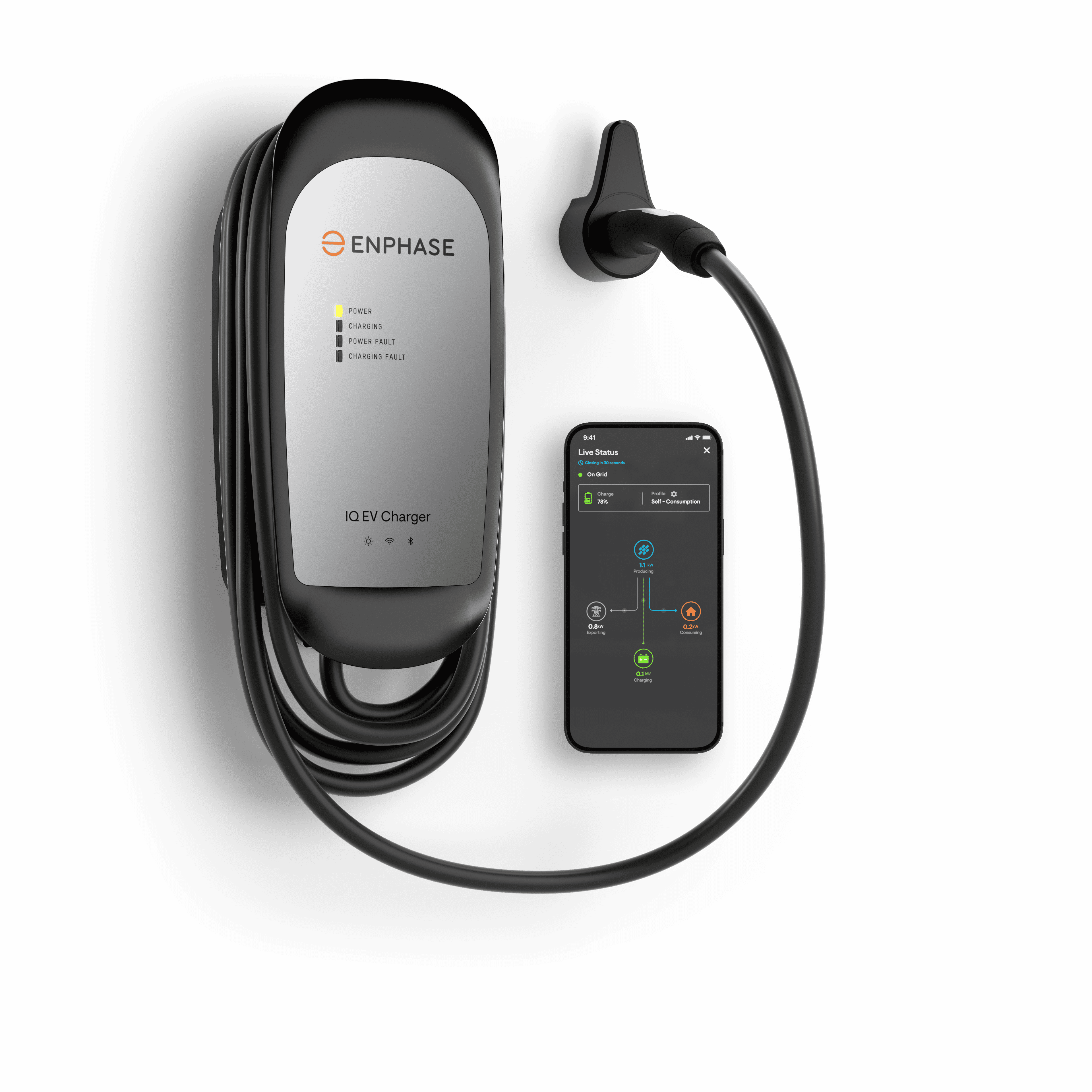 64 Amp Hardwired EV Charger - Enphase IQ 80, Level 2 Smart Charger with ...