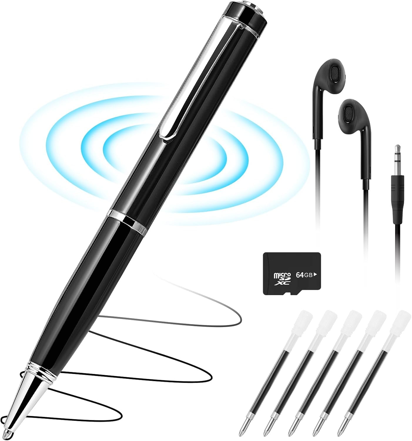 64 B Di ital Voice Recorder - with AI-Intelli ent No e Reduction, Voice ...