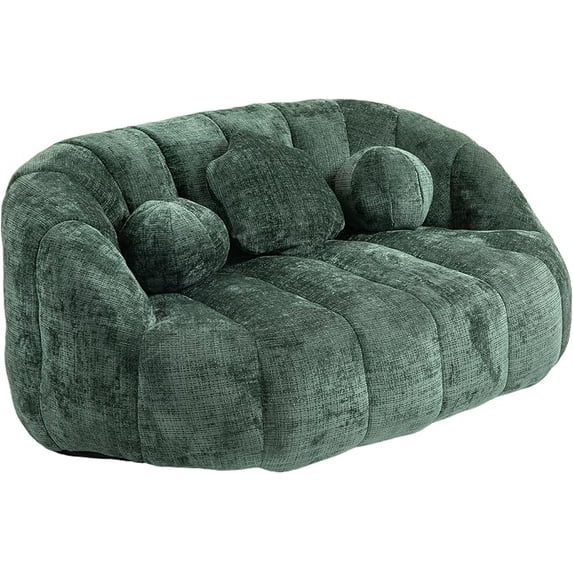 64" Bean Bag Sofa, Lazy Sofa, High Back Bean Bag Chair with Durable ...