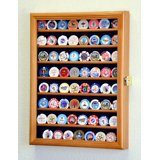 64 Casino Chip Coin Display Case Cabinet Chips Holder Wall Rack 98% UV ...
