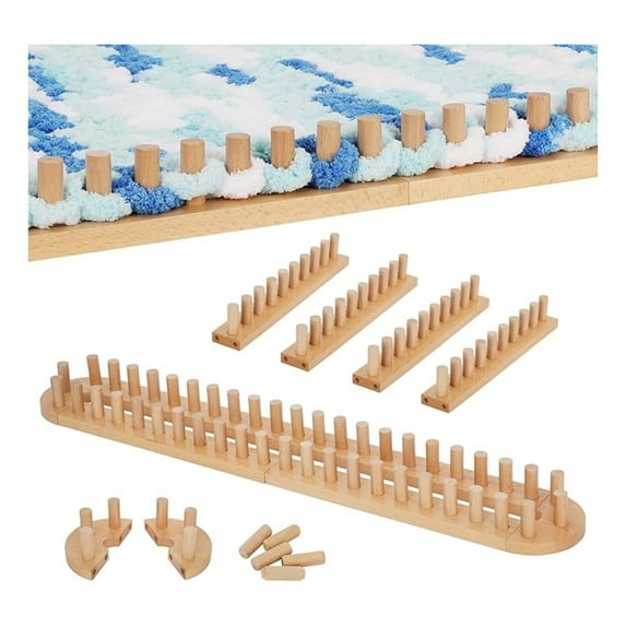 64" Chunky Knitting Loom for Blankets - Adjustable Wood Frame for Hand ...