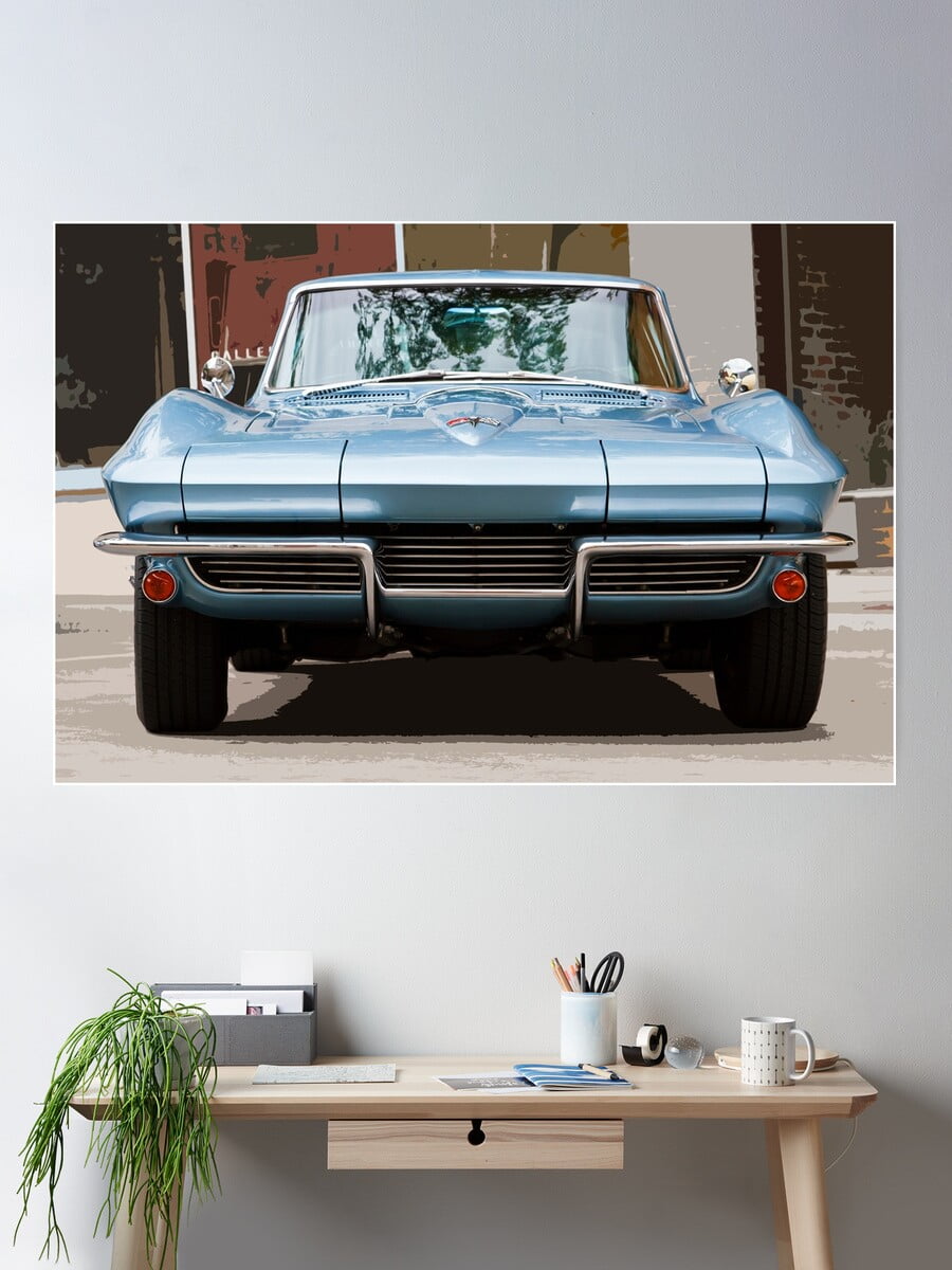 64 Corvette Poster Wall Art, Modern Wall Decor For Living Room Bedroom ...