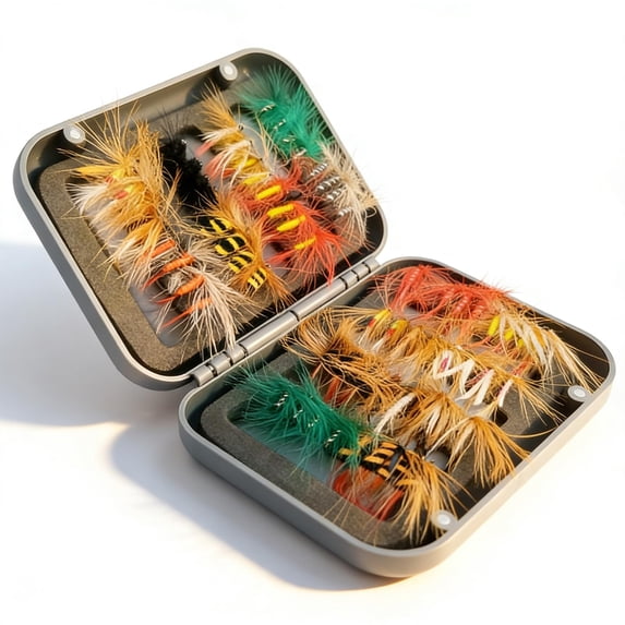 64 Count Artificial Fly Lures Kit for Trout Bass Salmon, Premium Dry ...