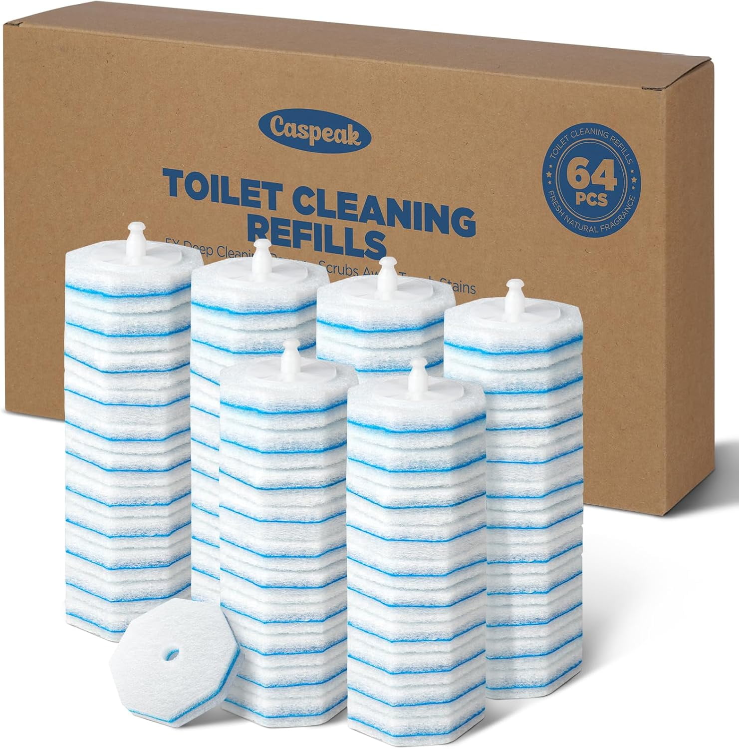64 Count Toilet Wand Refills for Clorox Toilet Wand, 5X Cleaning Power ...