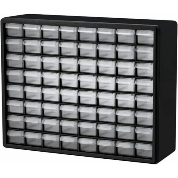 64-Drawer Plastic Drawer Storage Cabinet for Garage Organization, Bead ...