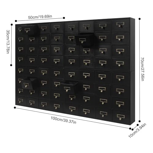64-Drawer Vintage Wooden Storage Box, Traditiona Desk Apothecary ...