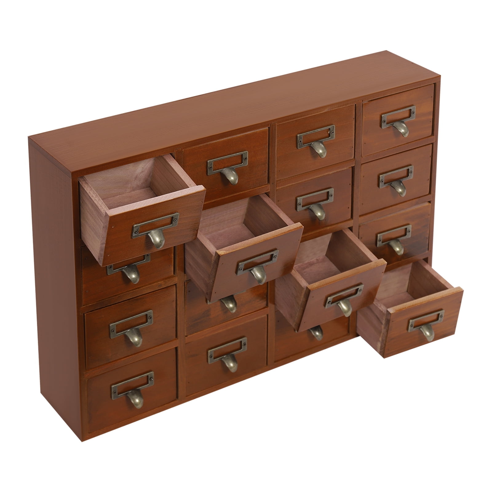 64-Drawer Wooden Storage Box, Desktop Apothecary Curio Cabinet, Library ...