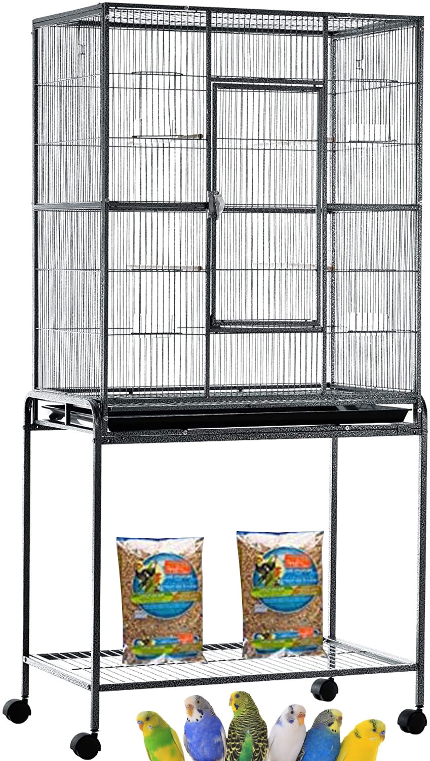 64" BIG Bird Love Stand: Wrought Iron Flight Cage for Various Birds ...