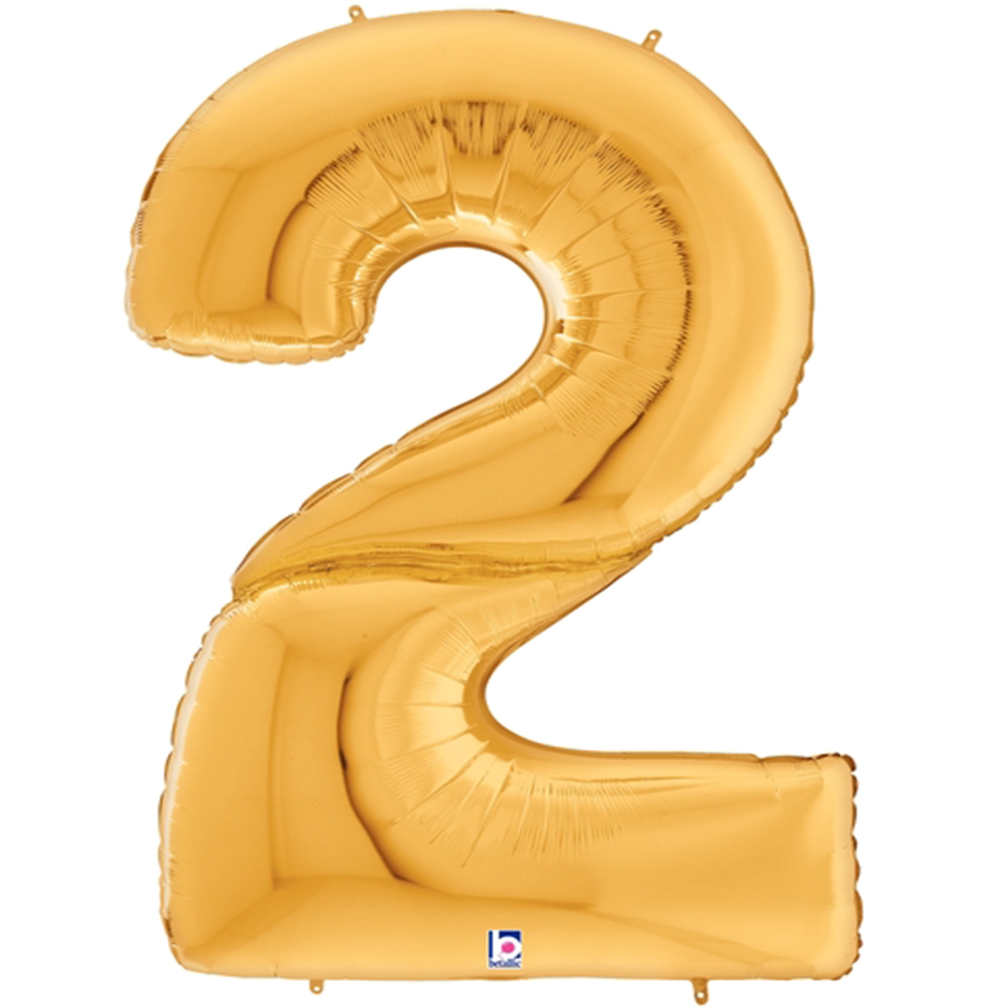 64" Foil Shaped Number 2 Gold - Walmart.com