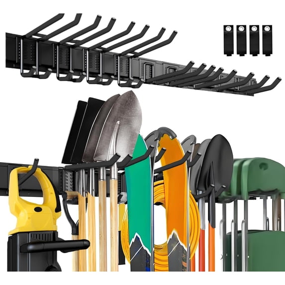 64'' Garage Tool Organizer Wall Mount, 18 PCS Adjustable Garden Tool ...