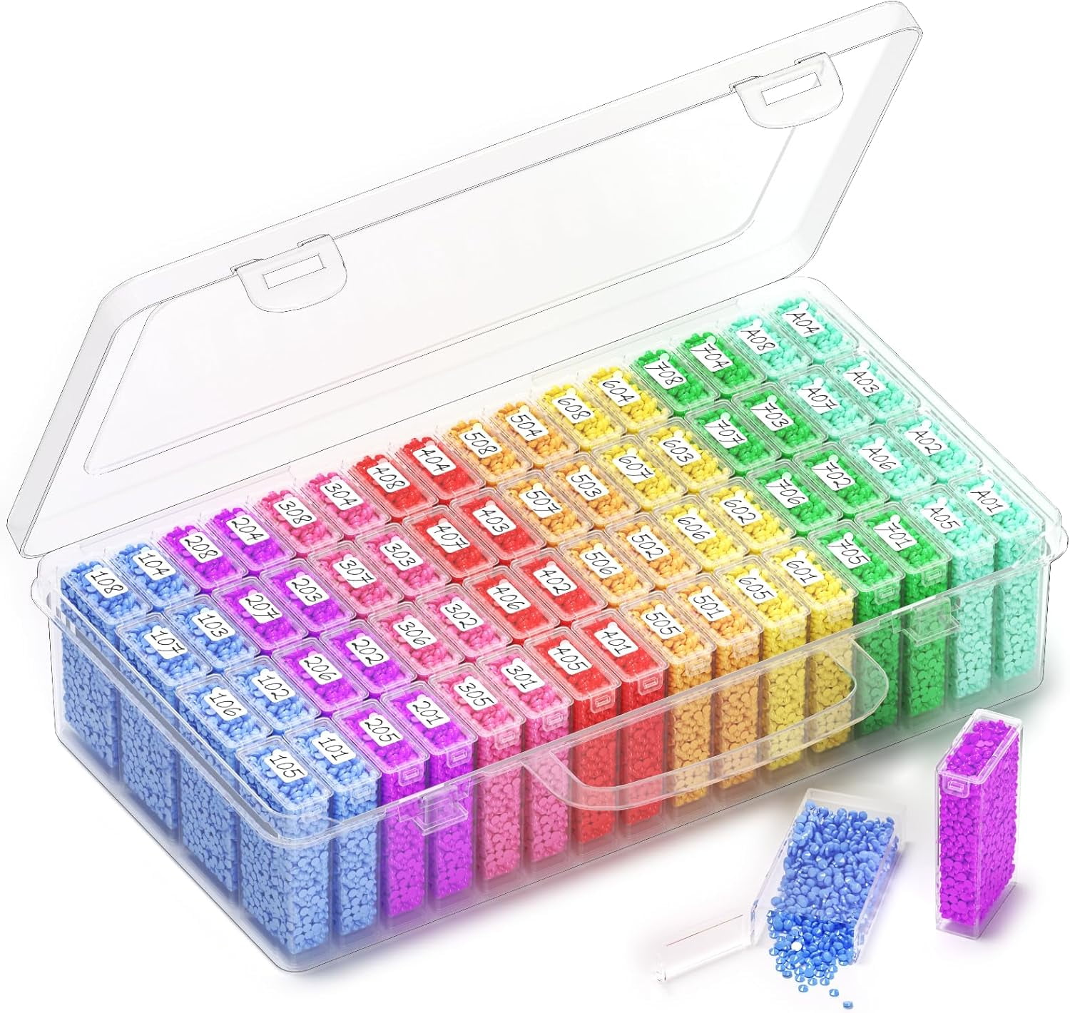 64-Grid Diamond Painting Storage Containers, Portable Transparent ...