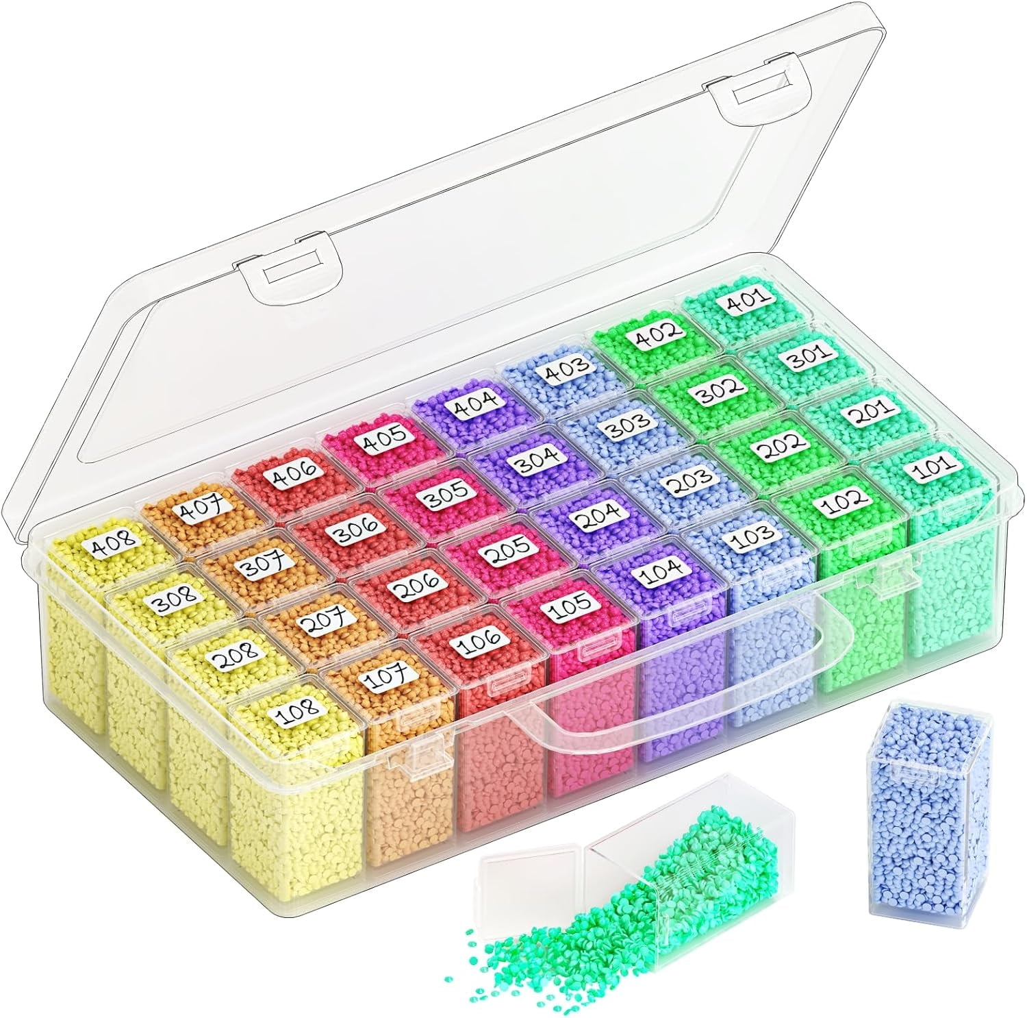 64-Grid Diamond Painting Storage Containers, Portable Transparent ...