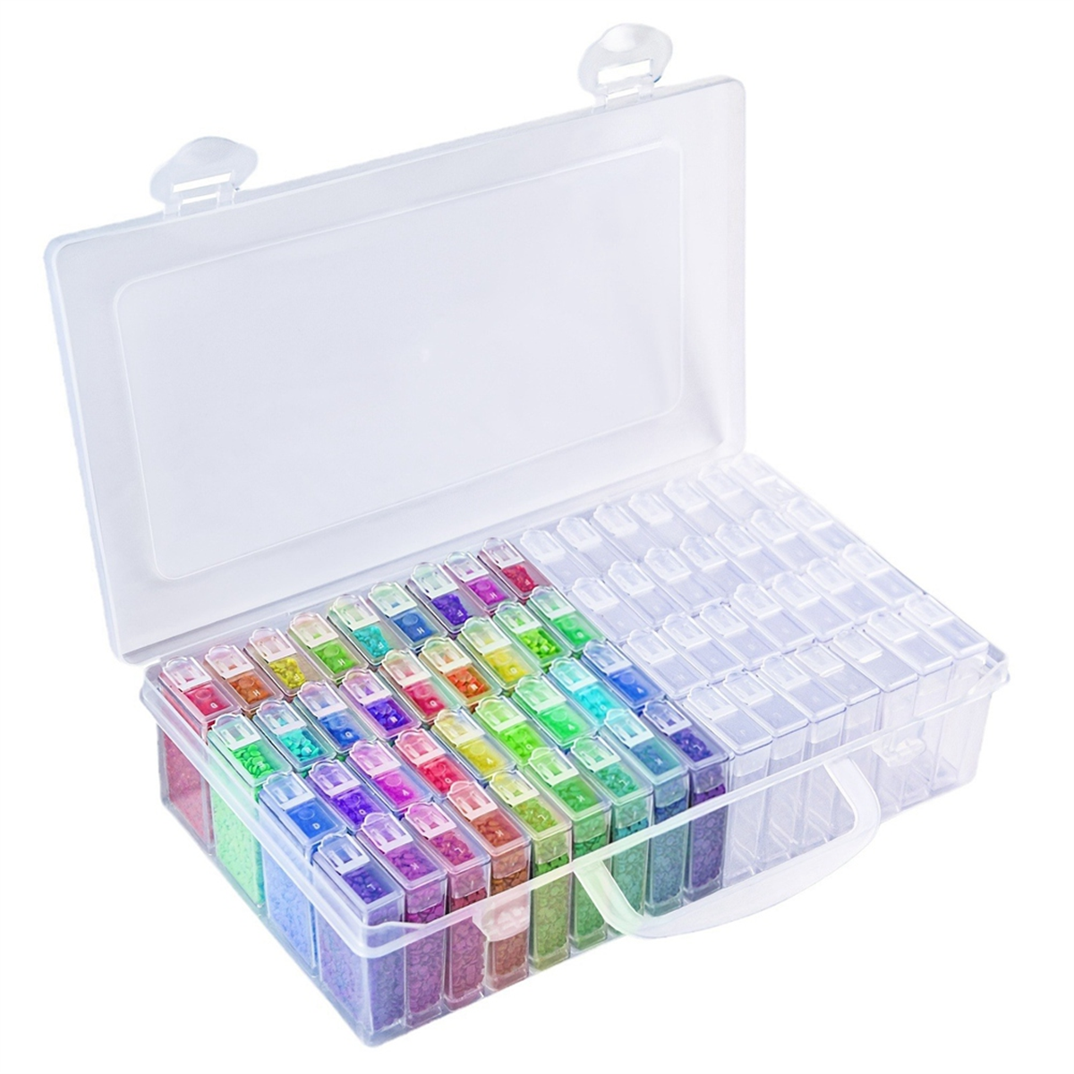 64 Grids Diamond Paint Storage Box Portable Seed Bead Organizer Case ...
