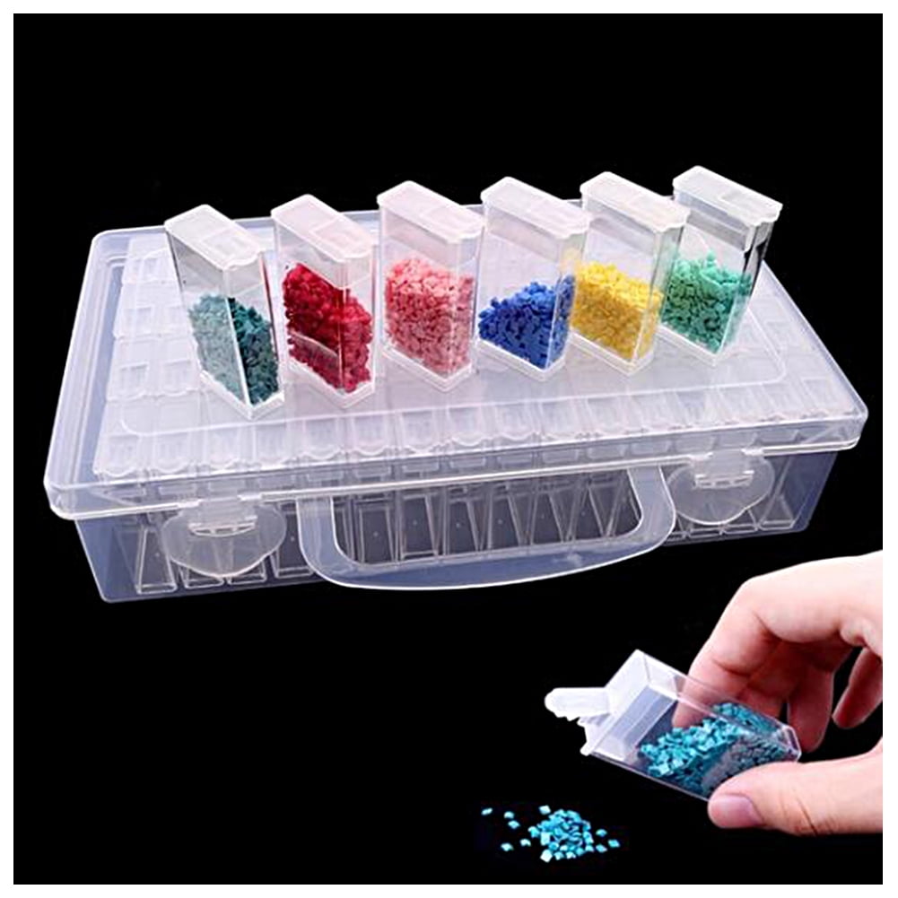 64 Grids Jewelry Dividers Box Transparent Plastic Storage Box Bead ...