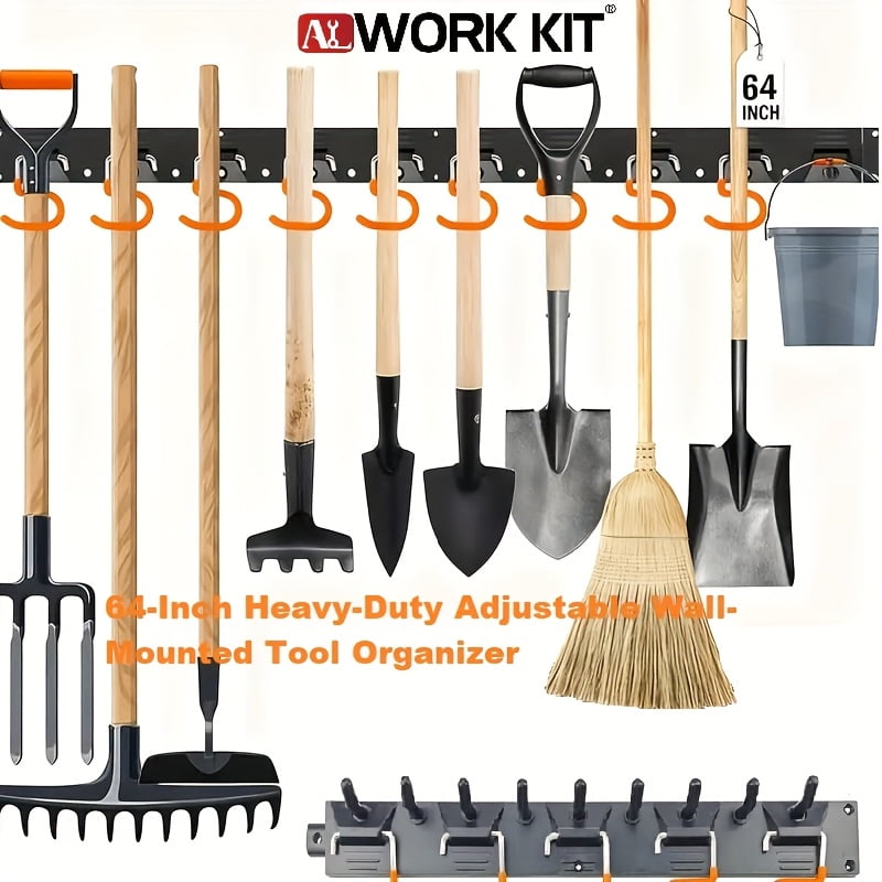 64" Heavy-Duty Garage Wall-Mounted Tool Organizer - Anti-Rust ...