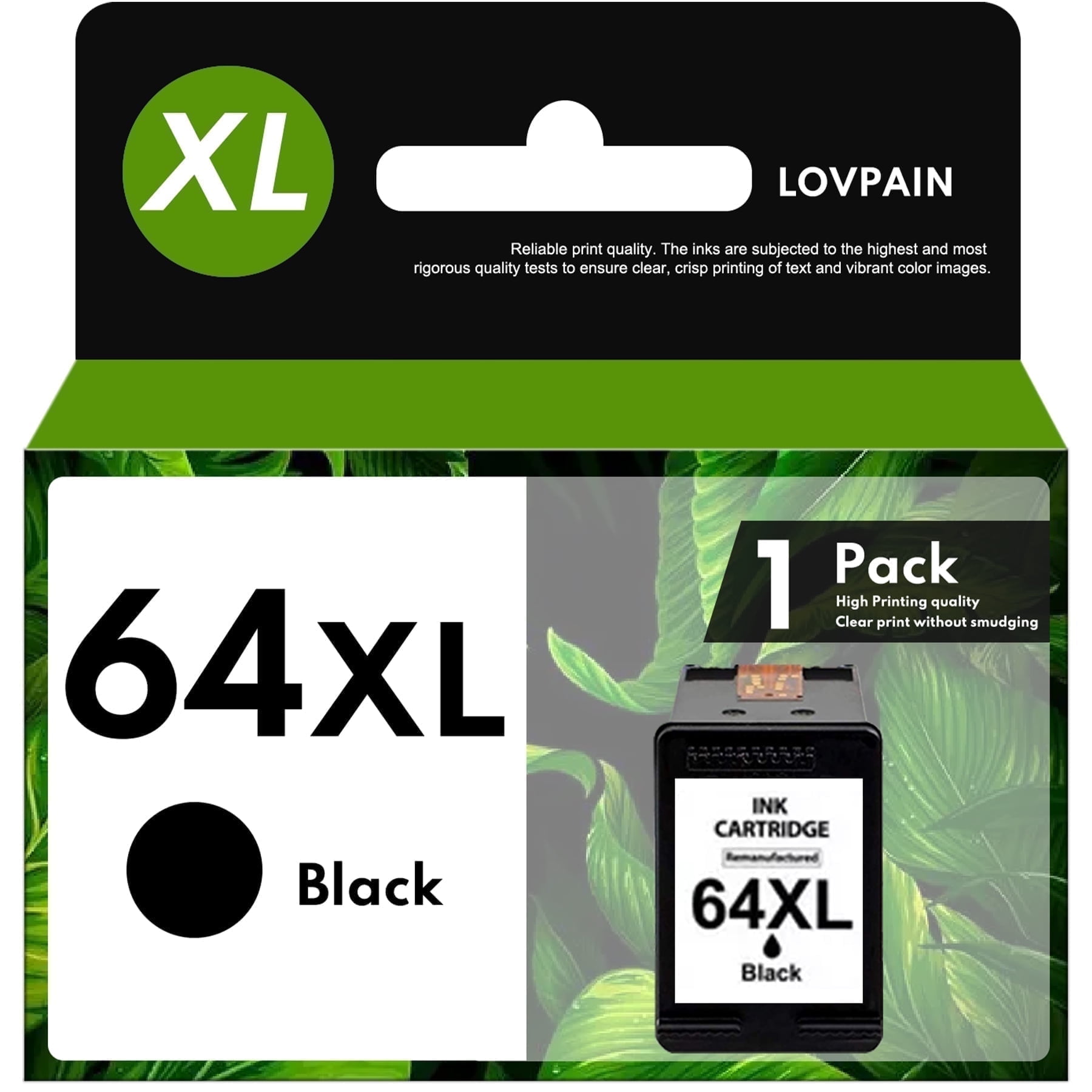 64 Ink Cartridge Black Compatible for HP 64XL Black Ink Cartridge for ...