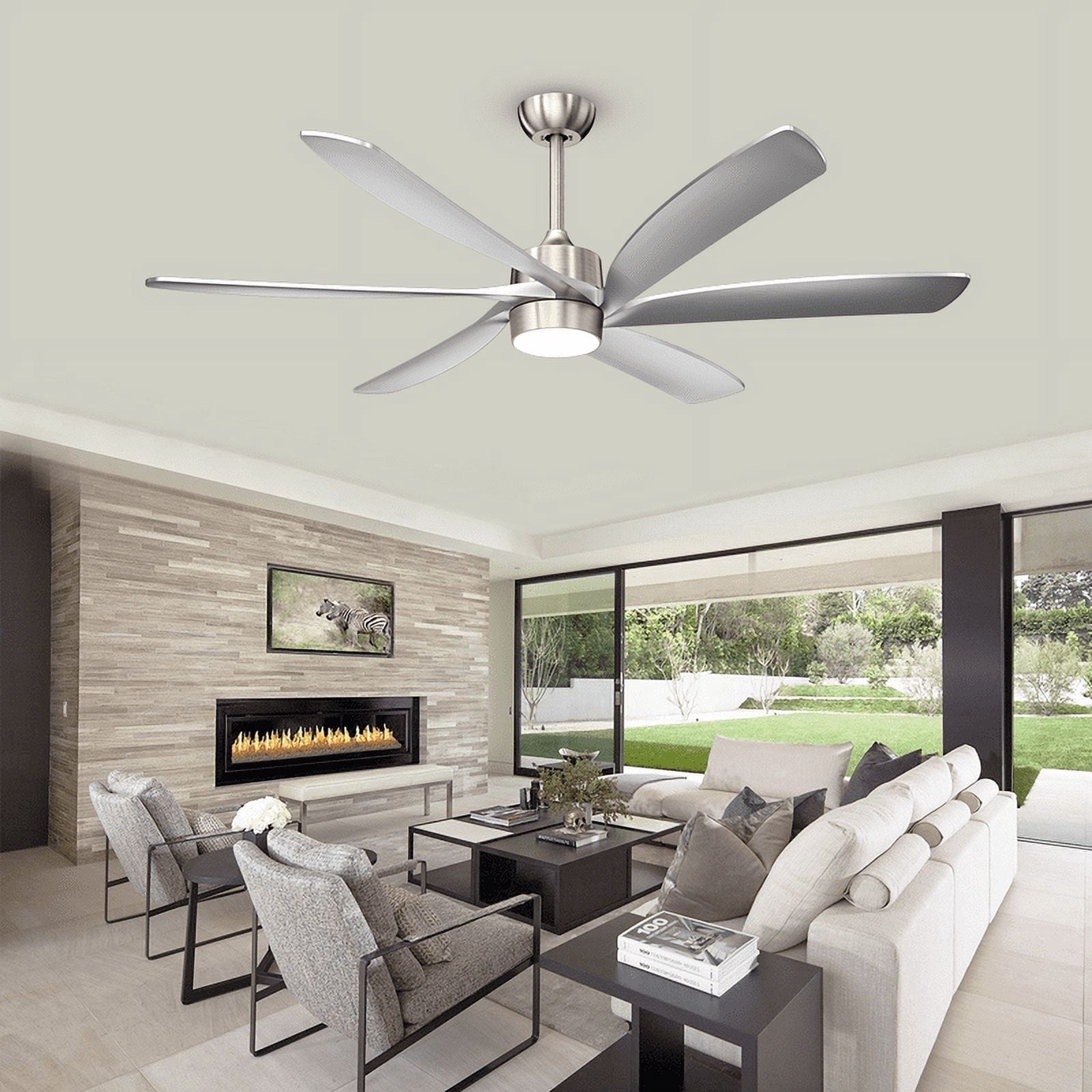 64" Large Ceiling Fans with Light, Indoor Outdoor High CFM Ceiling Fan ...