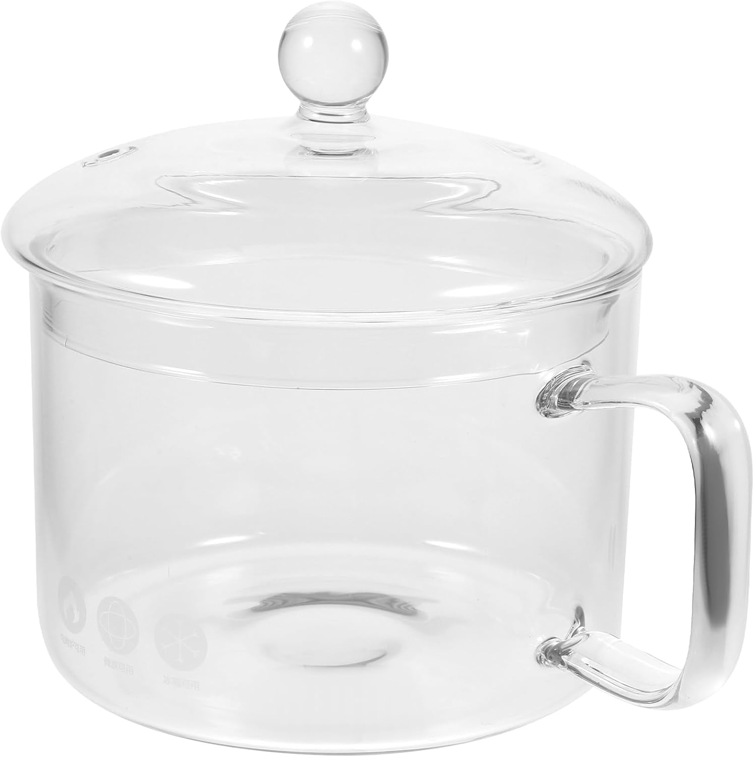 64 OZ Glass Cooking Pot Glass Saucepan with Cover Heat Resistant Simmer ...