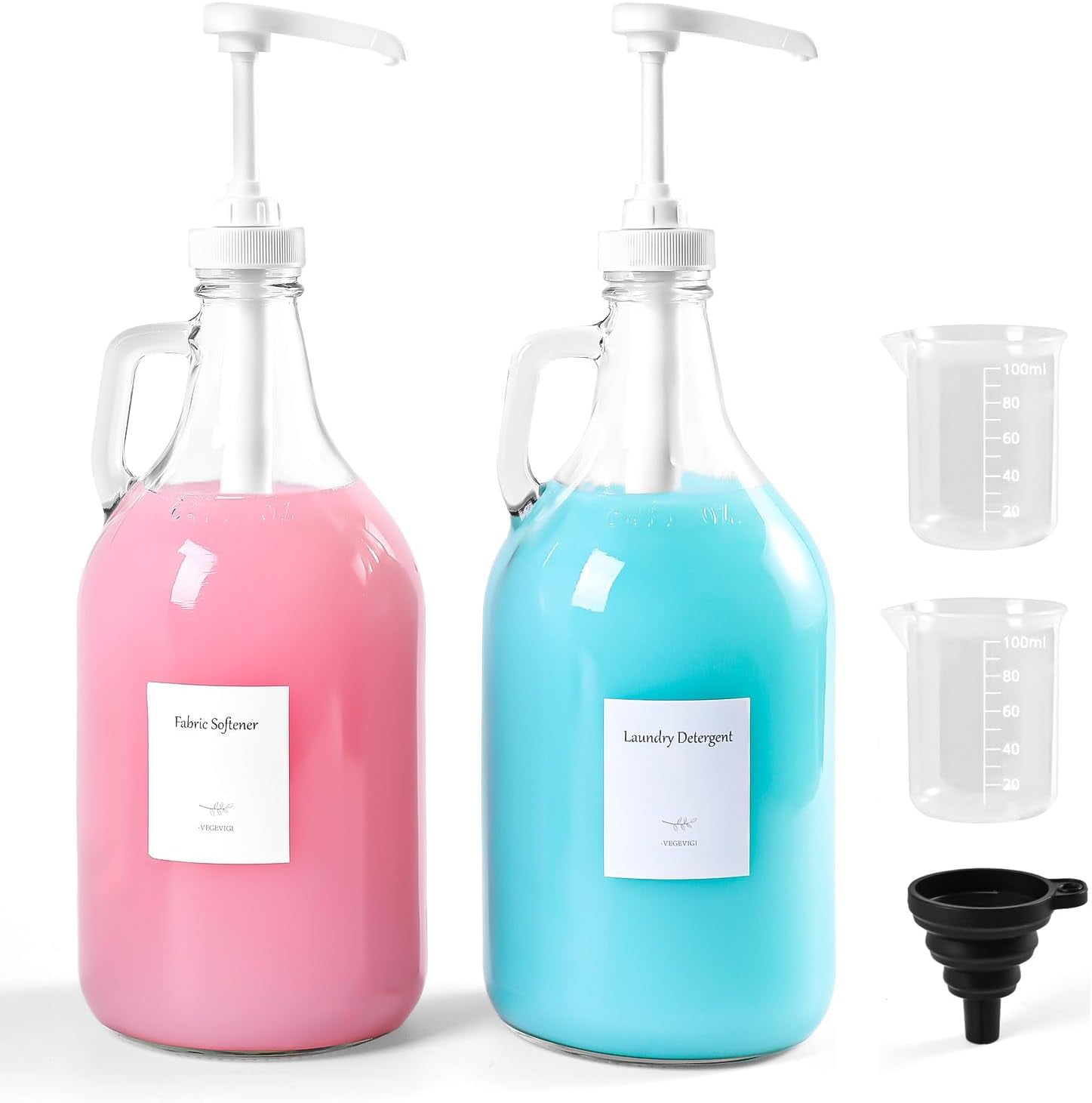 64 OZ Laundry Detergent Dispenser BY , Glass Liquid Laundry Soap ...