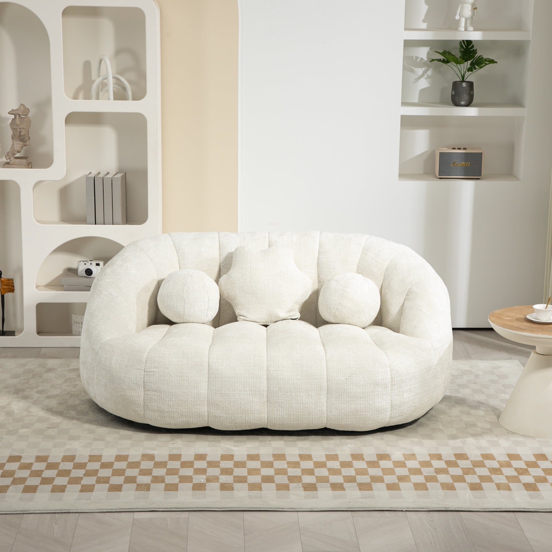 64" Oversized Bean Bag Chairs Sofa for Adults, Memory Foam Filled ...