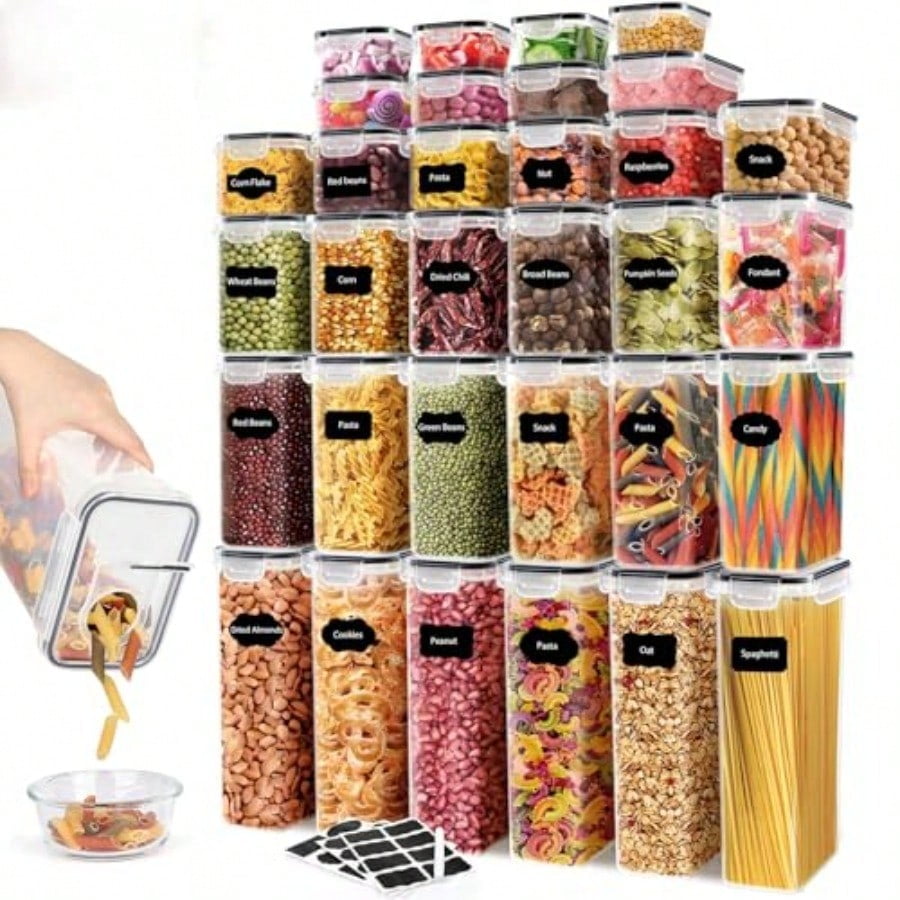 64 PCS Airtight Food Storage Containers With Lids 6 Pack With Pouring ...