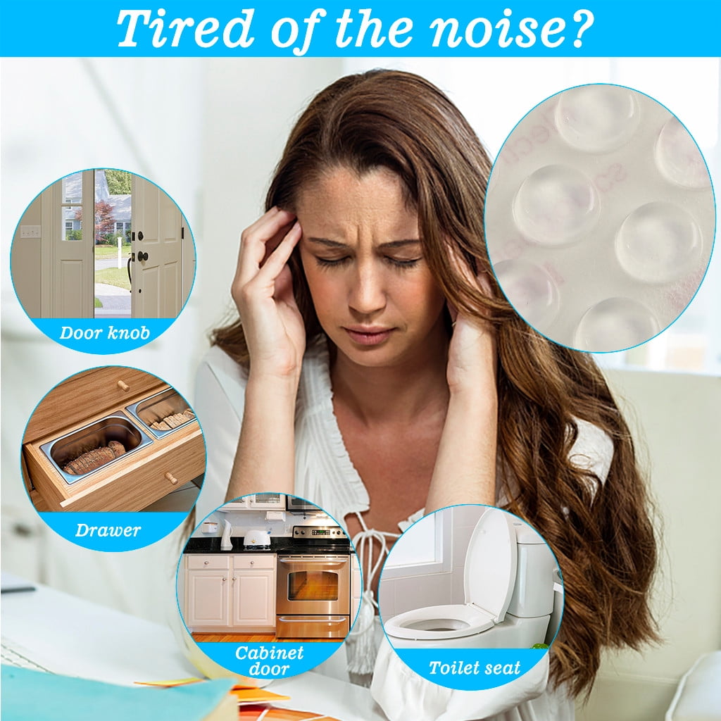 64-Pack Cylindrical Rubber Door Stopper Pads for Sliding Doors Cabinets ...